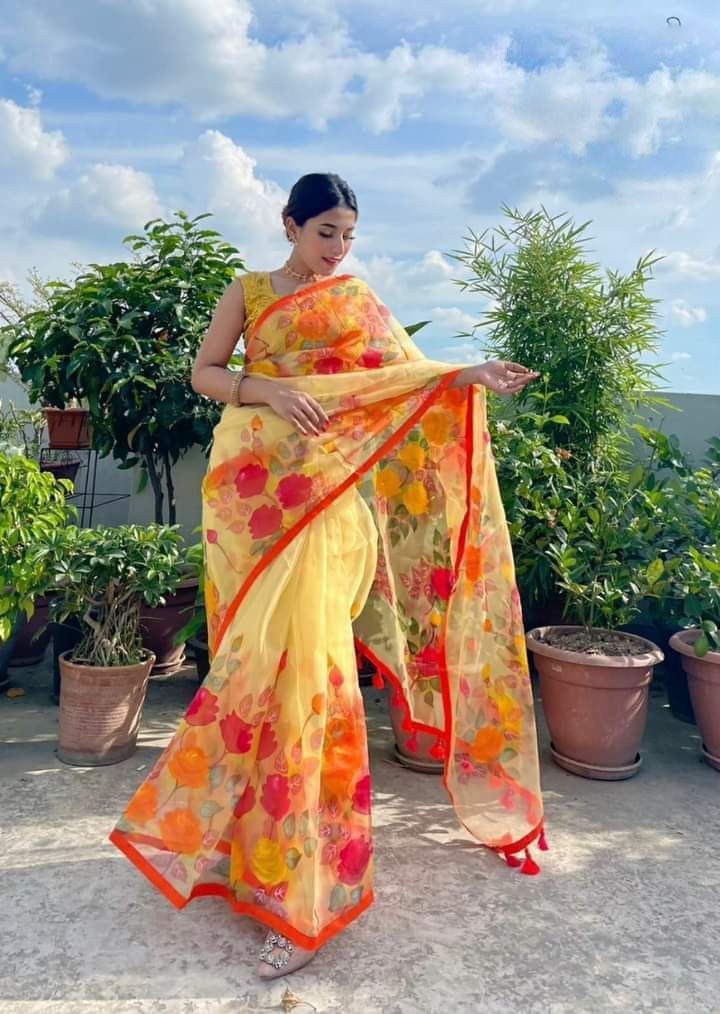 Hand Print Half Silk Sharee Products - All Market Bangladesh